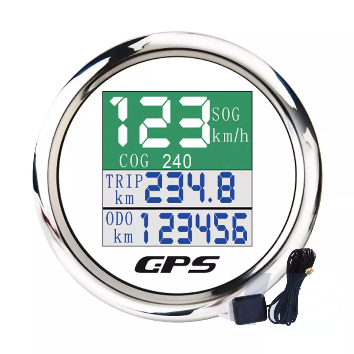 Marine Speedometer Gauges, Speedometer With GPS Sensor, White Face ...
